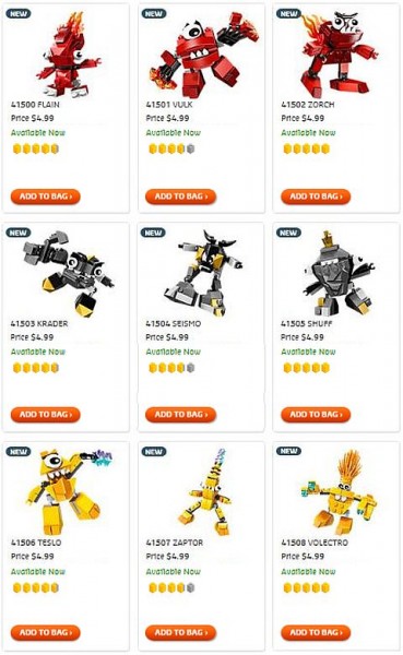 LEGO Mixels combined characters
