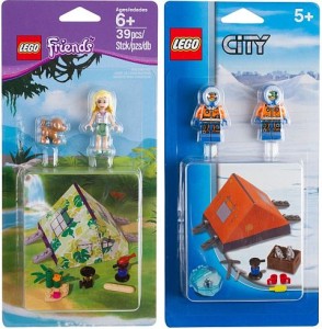 Minifigs camping out with LEGO tents