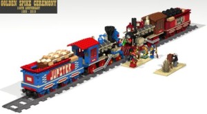 LEGO train set: Golden Spike Ceremony