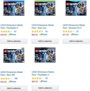 LEGO Dimensions packs on sale at Amazon