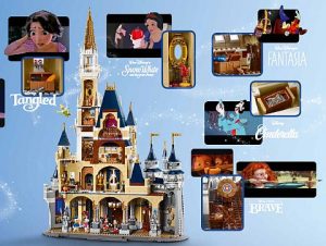 LEGO Disney Castle rotating display options