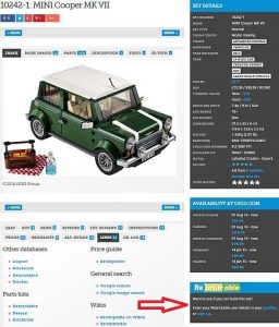 Brickset & Rebrickable alternate LEGO builds