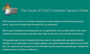 The Future of LEGO Customer Service Survey