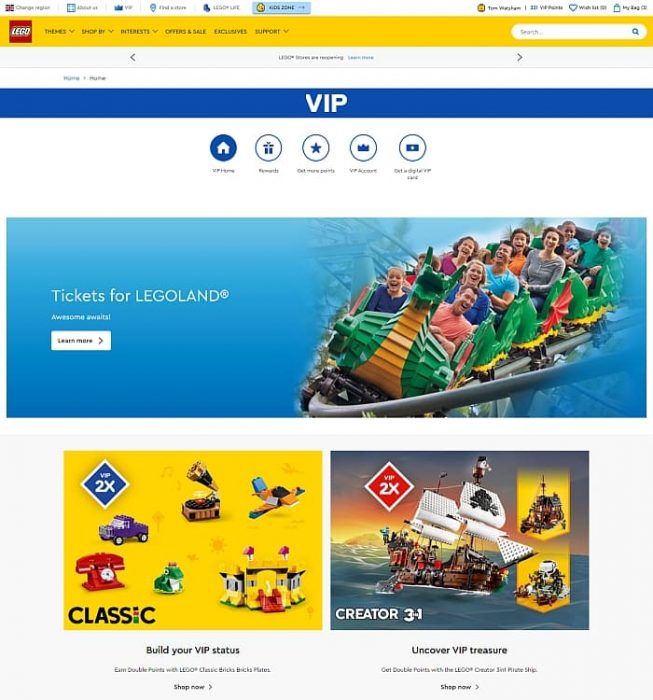 LEGO VIP Reward Center Updates & Changes