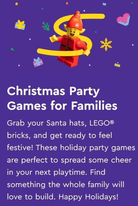 LEGO Christmas Party Games for Families