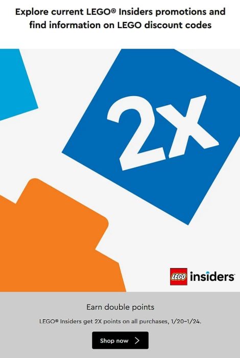 LEGO Double Insider Points & Freebie Available Now!