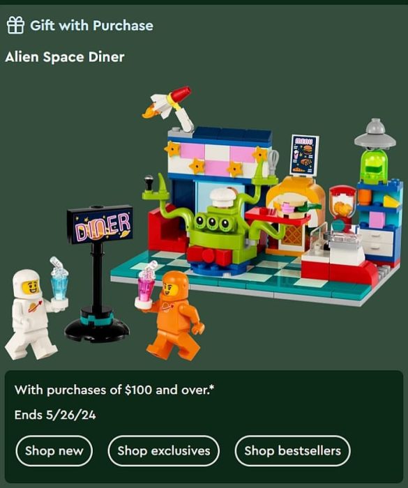 Free LEGO Alien Space Diner Promotion!